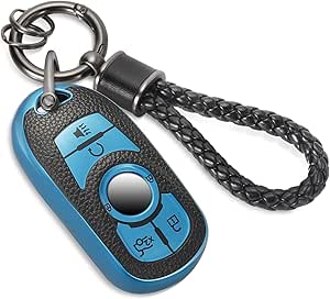 Amazon.com: CTRINEWS for Buick Key Fob Cover with Metal Braided Rope ...