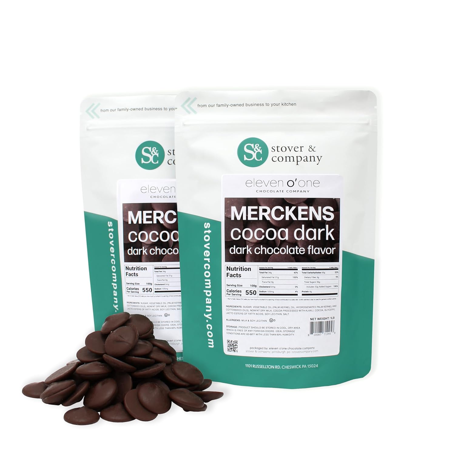 Amazon.com : Merckens Cocoa Dark Chocolate Flavored Wafers, Dark ...