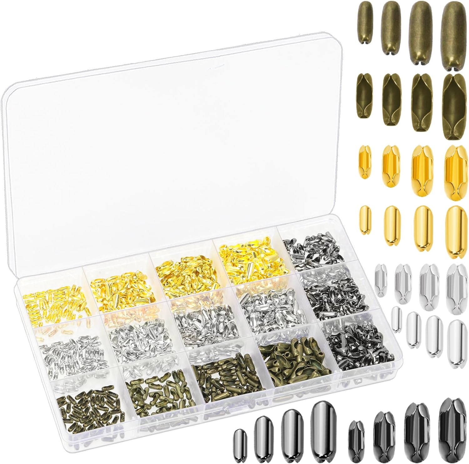 Amazon.com: Keadic 800Pcs Ball Chain Connectors, 4 Colors Roller Blind ...