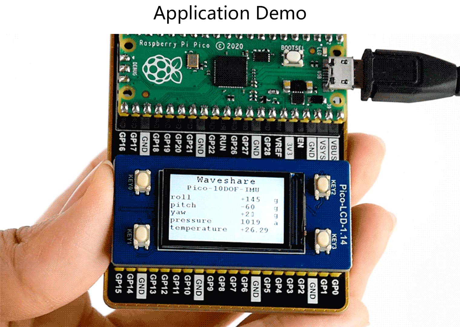 Buy Raspberry Pi Pico Evaluation Kit with Pico with Pre-Soldered Header + 1.14inch RGB Display ...