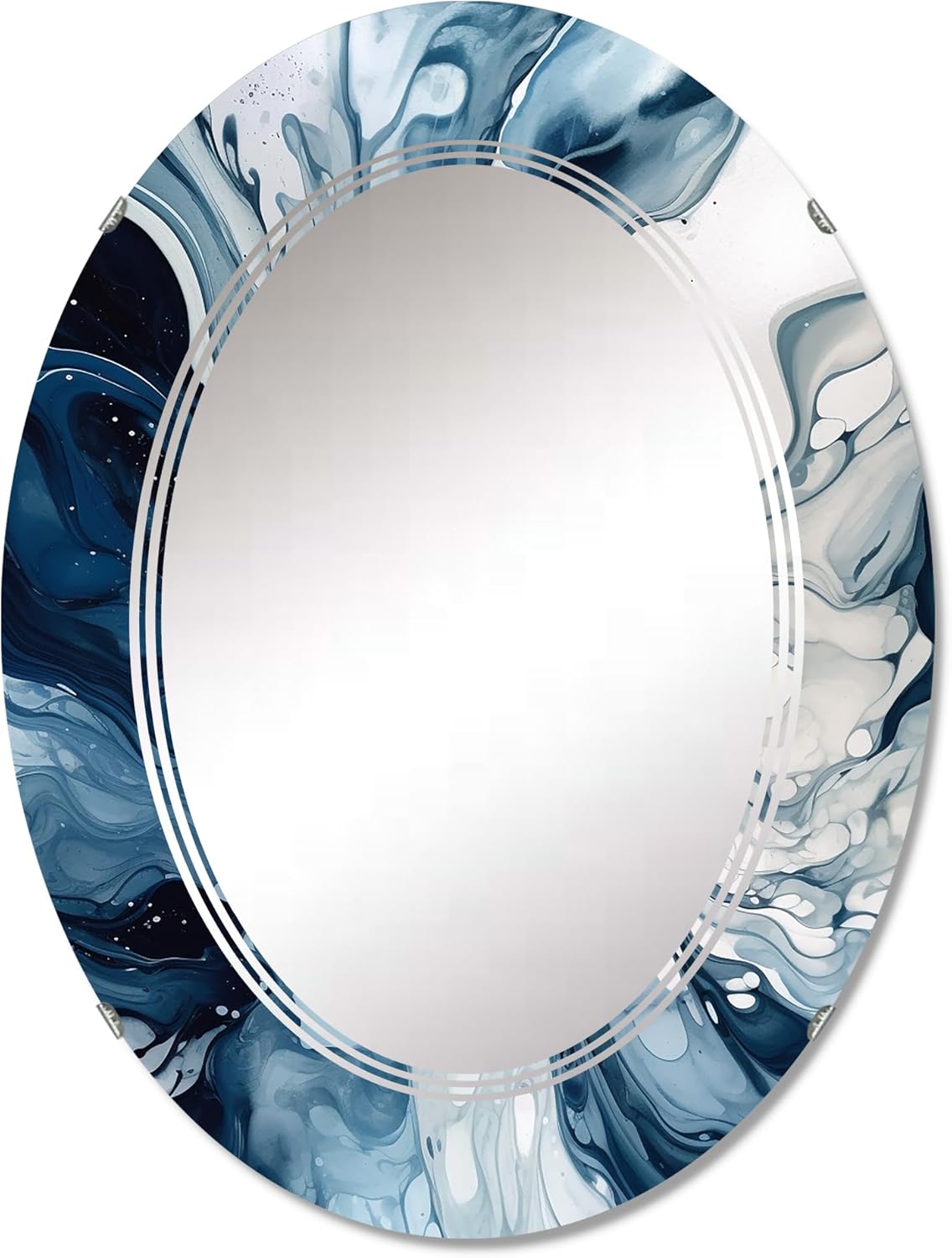 Amazon.com: DesignQ Abstract wall mirror, Oval Modern mirror, Round ...