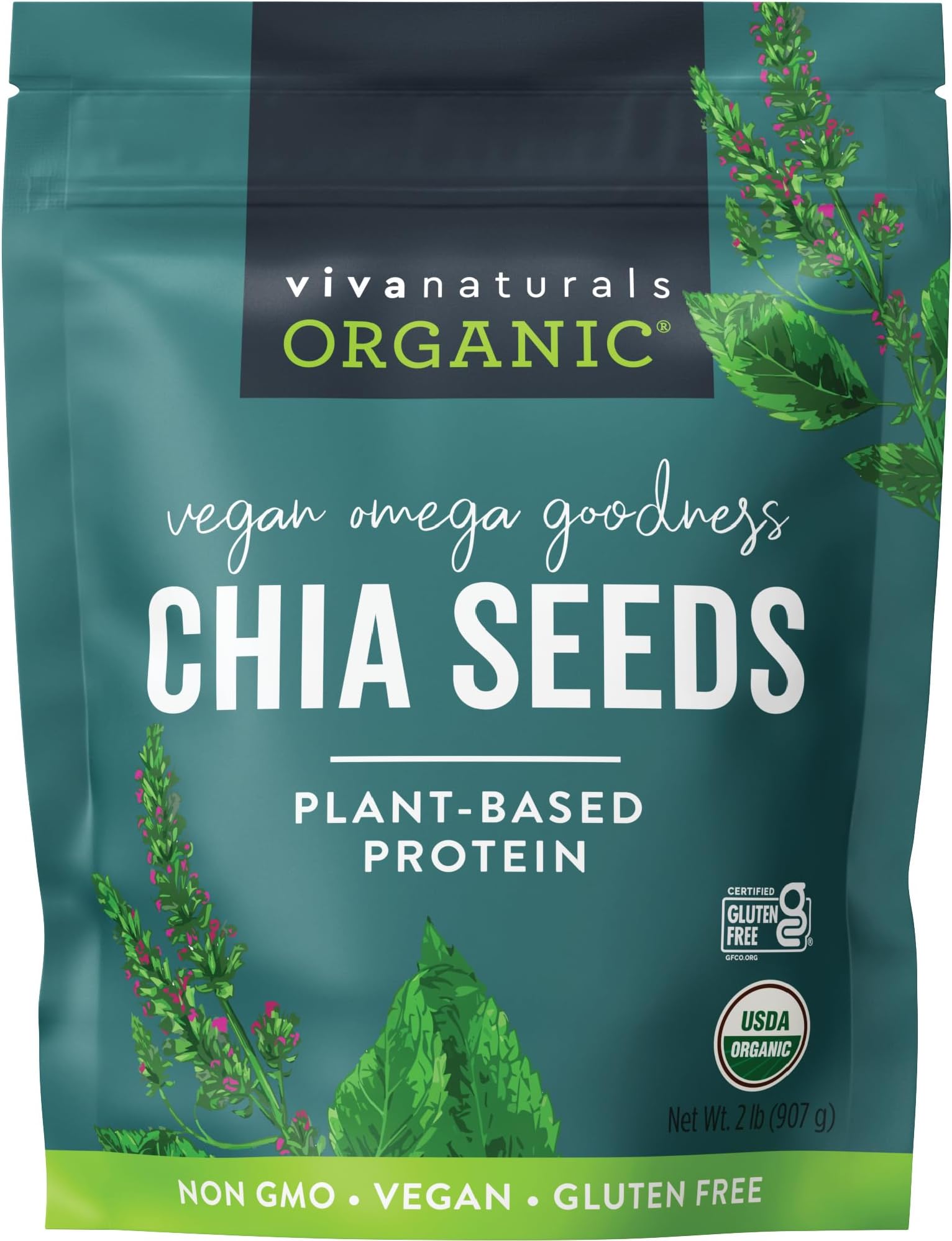 Viva Naturals Organic Chia Seeds 2 Lb 32 Oz Plant | Desertcart Northern ...