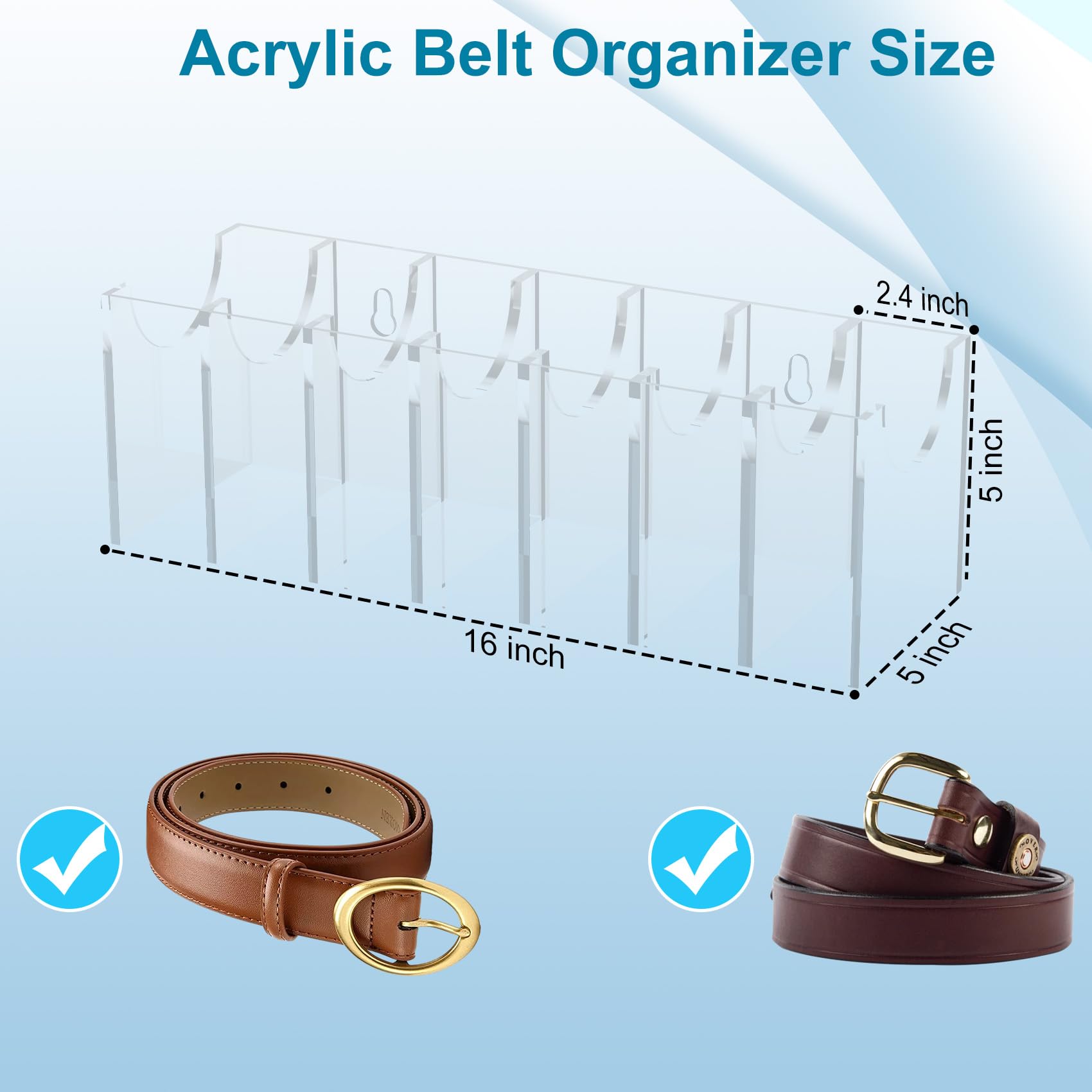Snapklik.com : Acrylic Belt Organizer For Closet, 7-Compartment Belt ...
