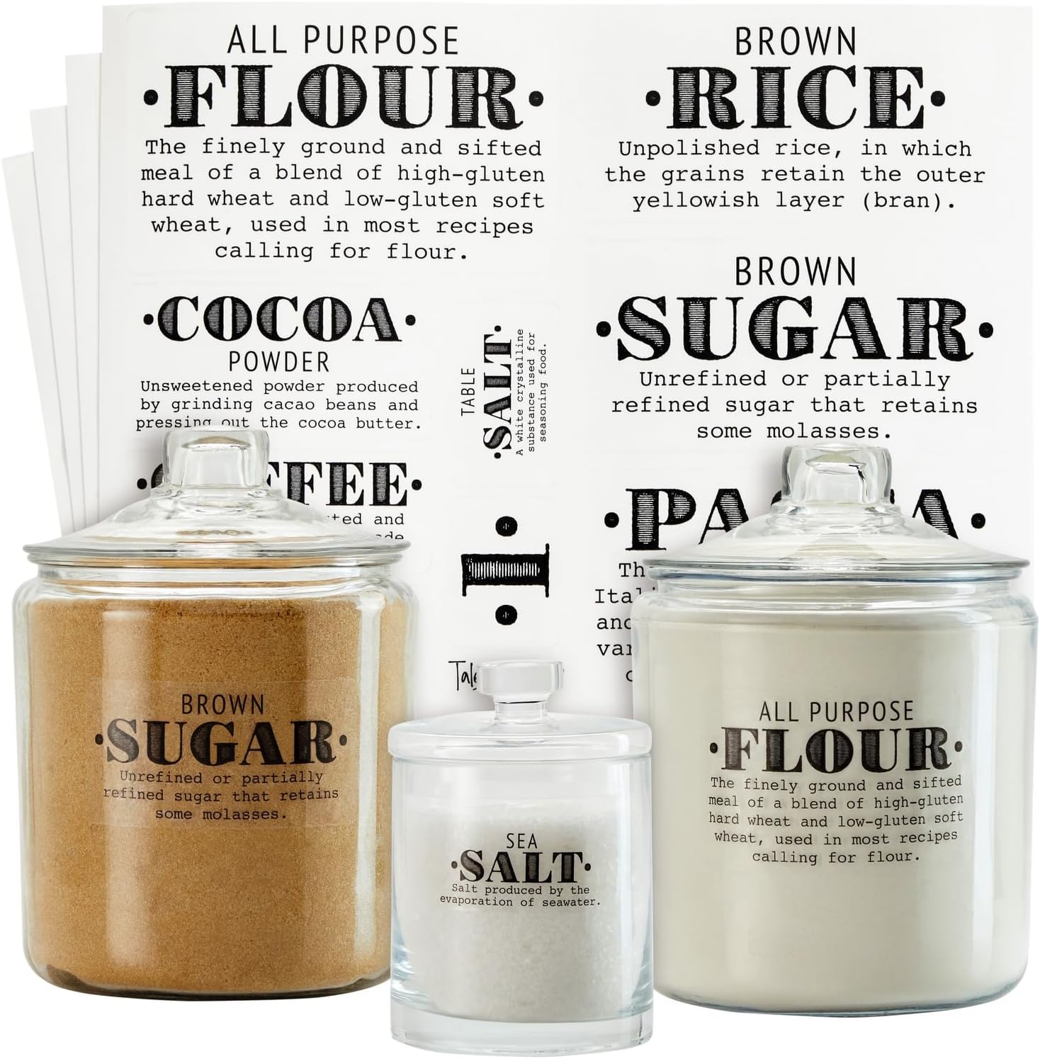 Amazon.com: Talented Kitchen 36 Preprinted Pantry Labels with ...