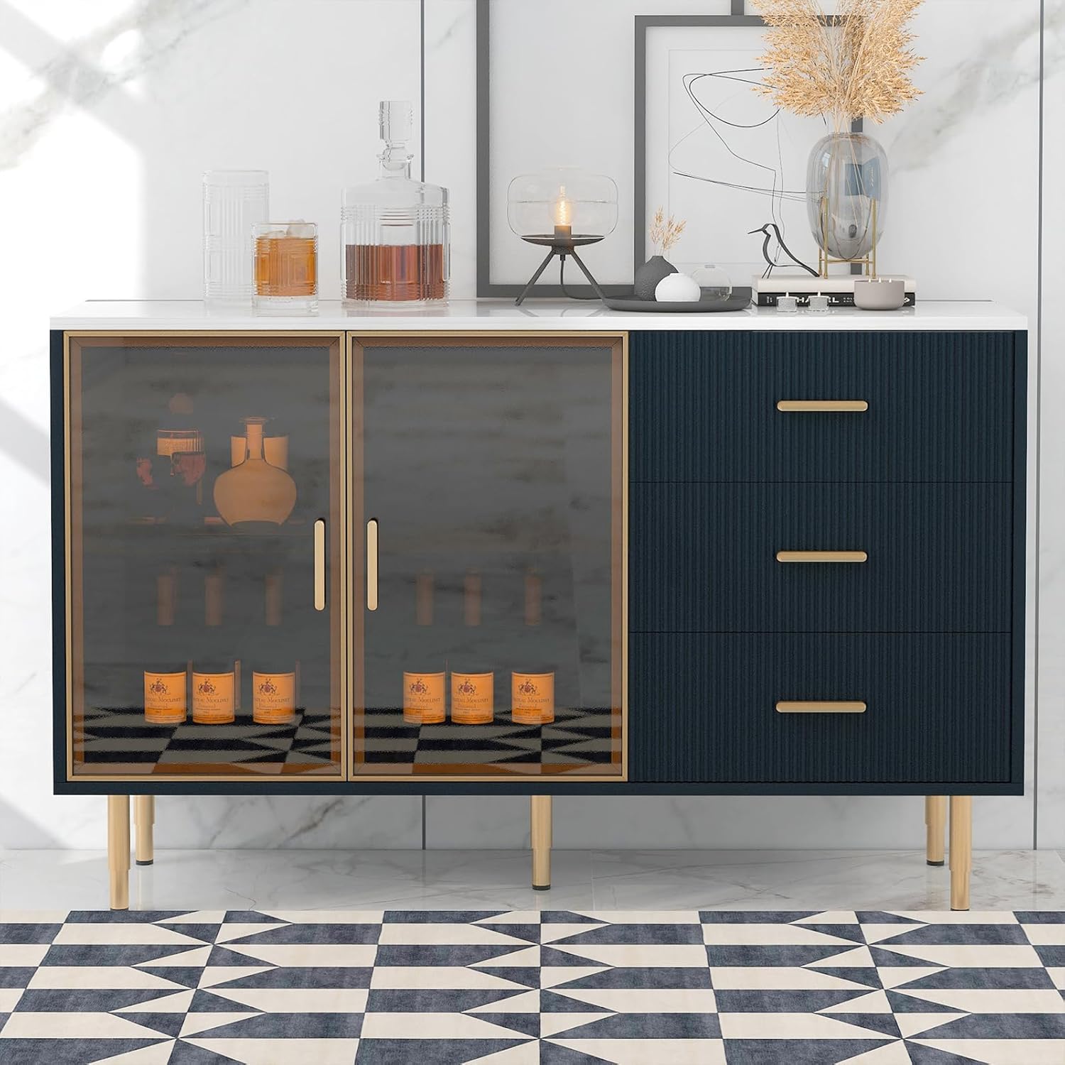 Amazon.com - Zevemomo Buffet Sideboard Storage Cabinet for Living Room ...