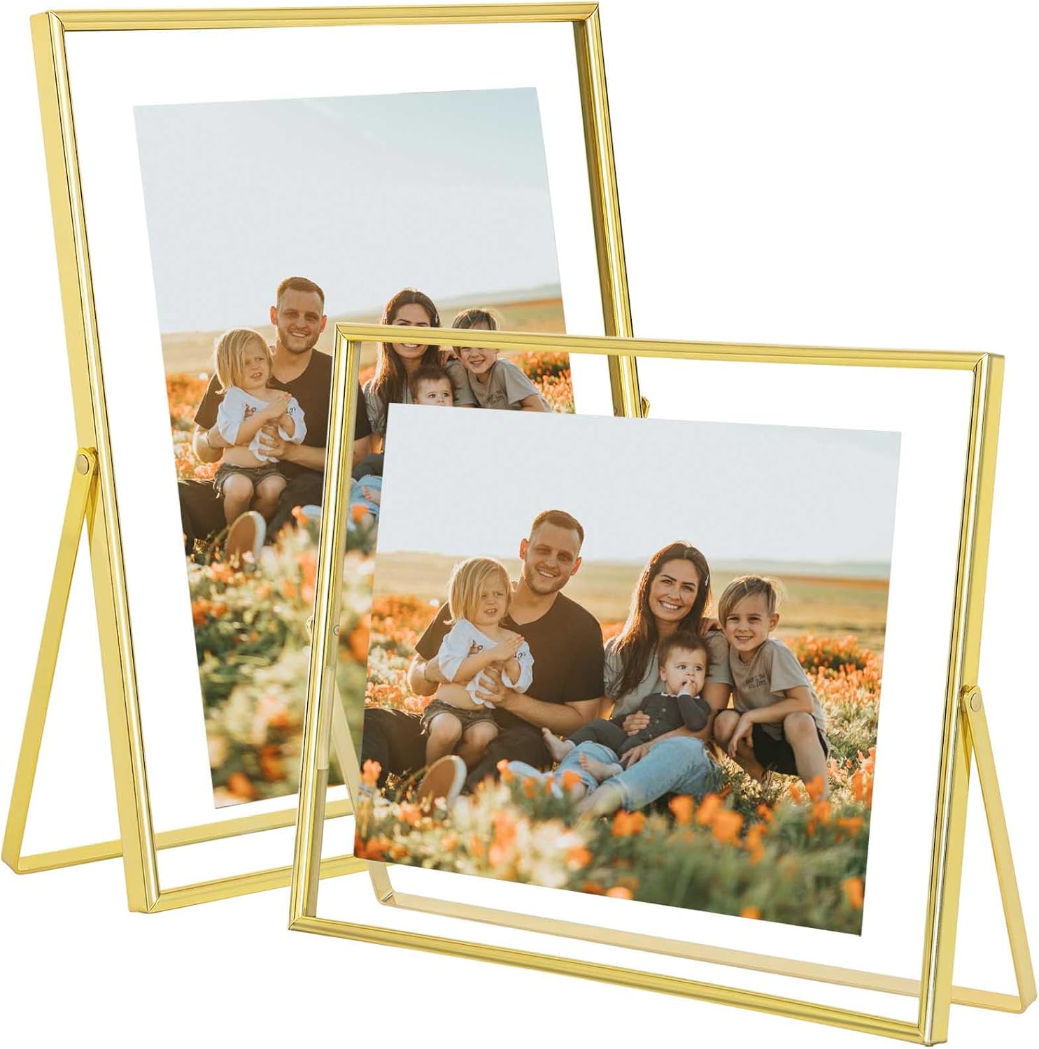 Amazon.com - Qiannhee Gold Floating Frame(Vertical & Horizontal),8x10 ...