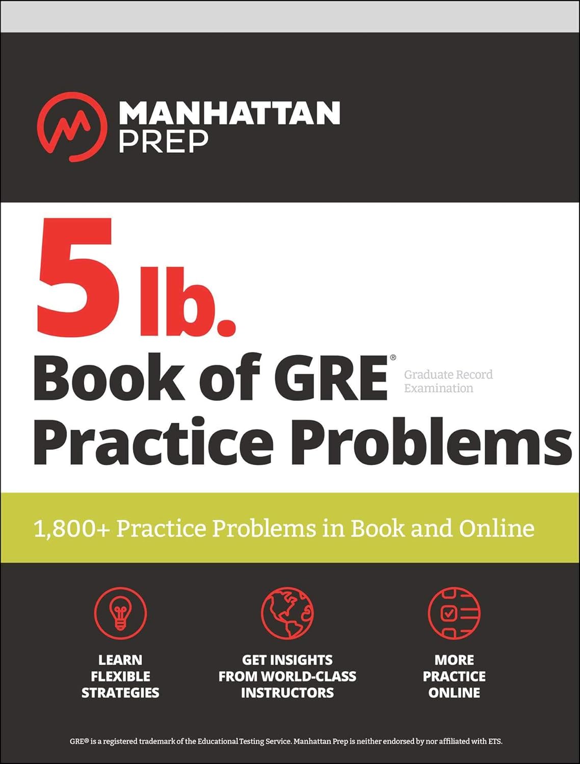 5 lb. Book of GRE Practice Problems Problems on All Subjects, Includes ...