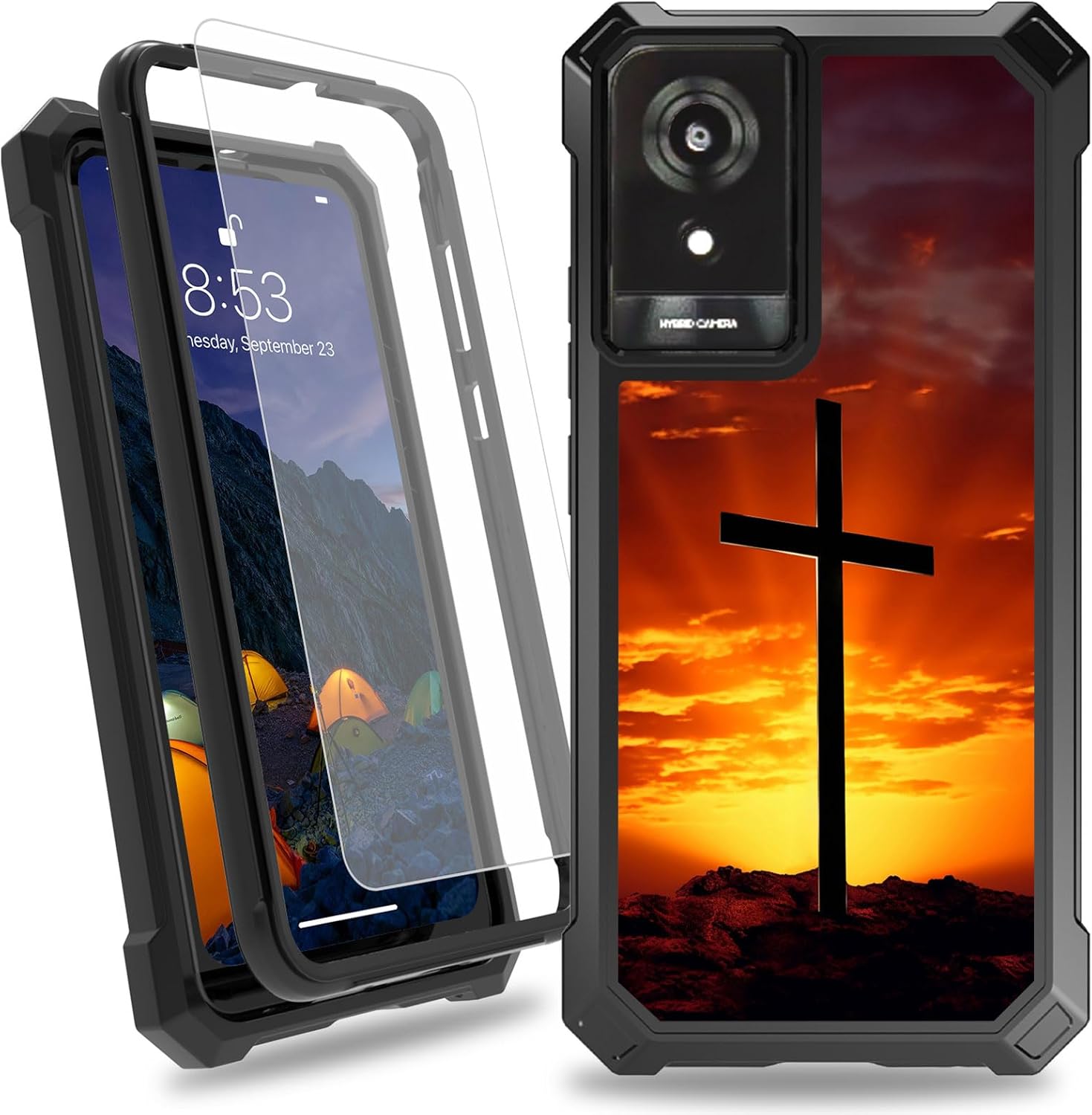 Amazon.com: CAPAUNVDA for TCL K24 T434D T434W /K23 Case,Heavy Duty Dual ...