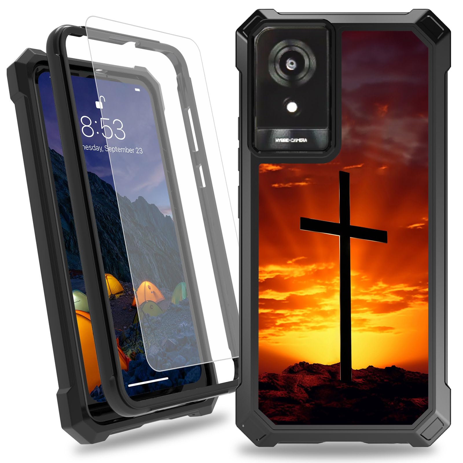 Amazon.com: CAPAUNVDA for TCL K24 T434D T434W /K23 Case,Heavy Duty Dual ...