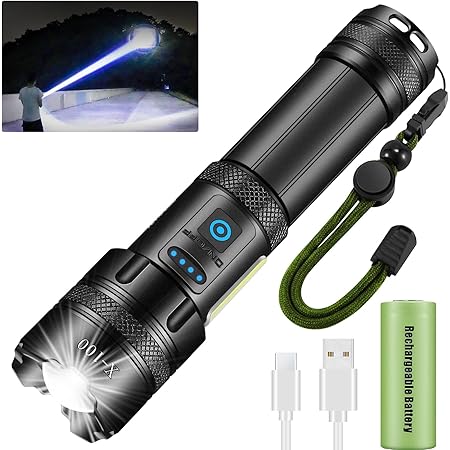 JAY-PARK Torches LED Super Bright 100000 Lumen, Powerful Rechargeable ...