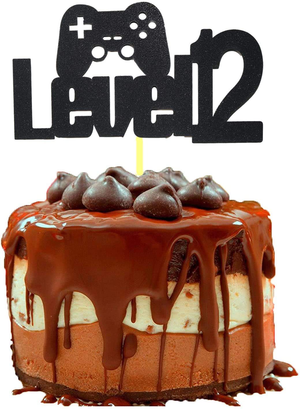 Buy Video Game Level Up 12 Birthday Cake Topper, Glittery Happy 12th ...
