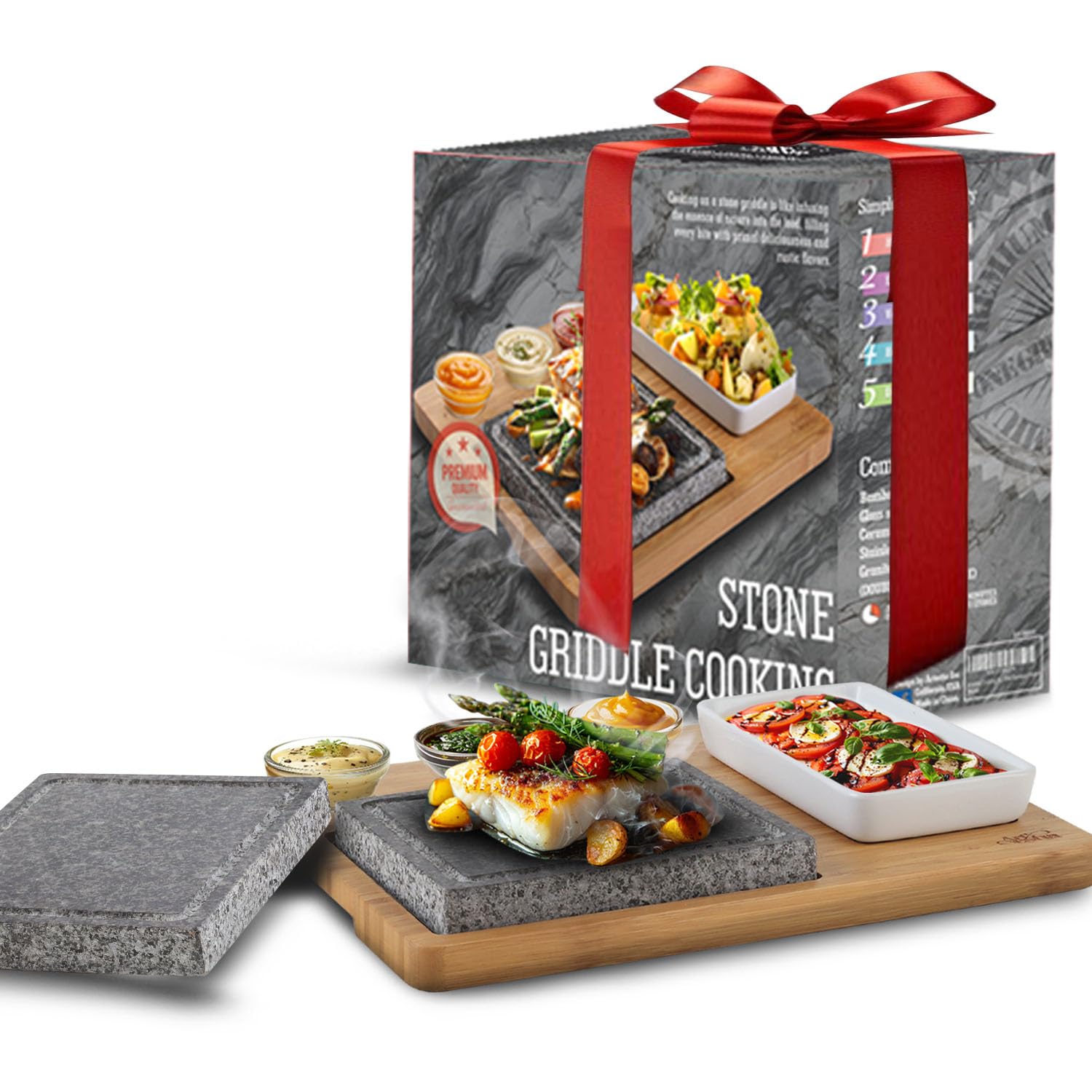 Amazon.com: Artestia Cooking Stones for Steak Stones Sizzling Hot Stone ...