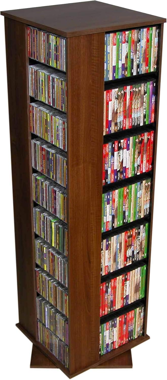 Amazon.com: Venture Horizon Revolving Media Tower 1000 Walnut : Home ...