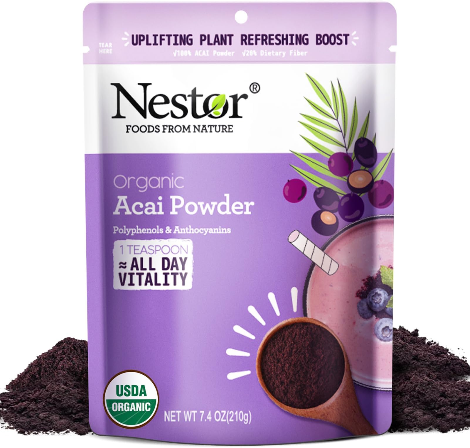 Amazon.com : Navitas Organics Acai Powder, 8 oz Bag, 76 Servings ...
