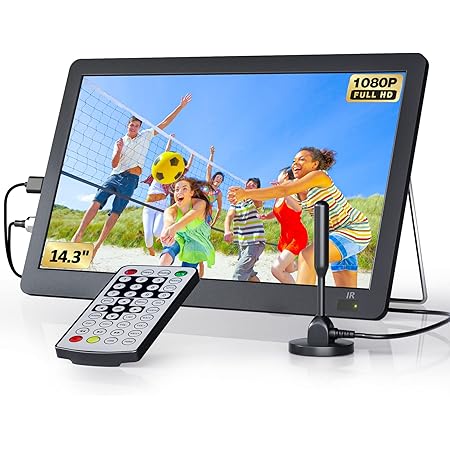 Amazon.com: Tyler 14” Portable TV LCD Monitor 1080P Rechargeable ...