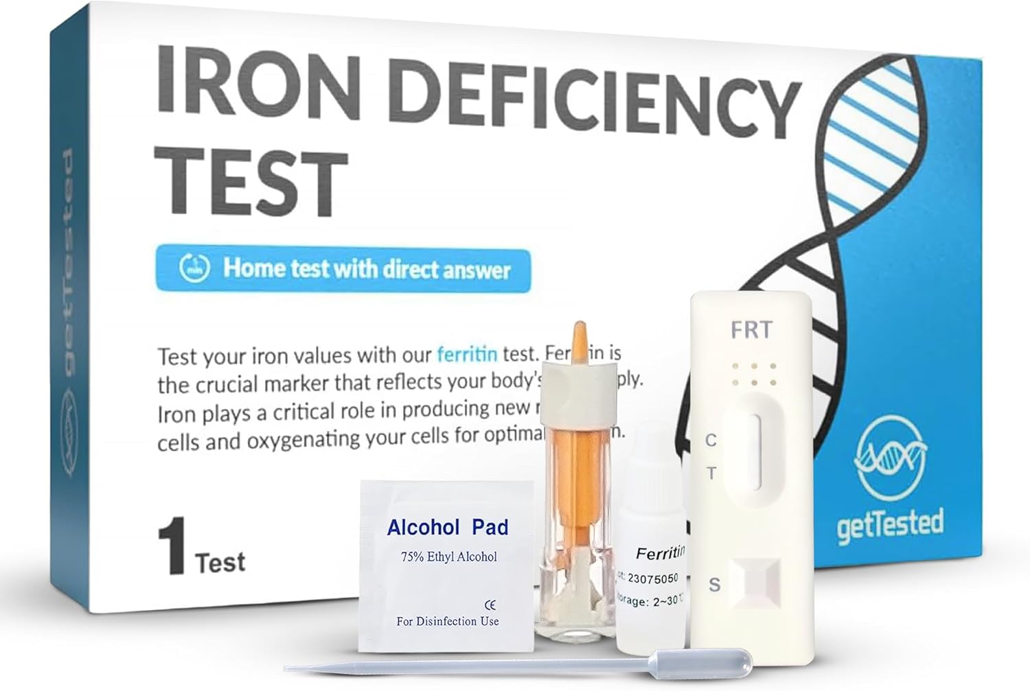 Amazon.com: getTested Iron Deficiency Test Kit – at Home Blood Test for ...