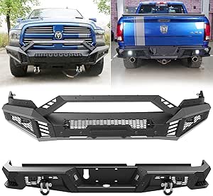 Hawkley Ram 1500 Front + Rear Bumper Combo for Dodge 2013-2018 Ram 1500 ...