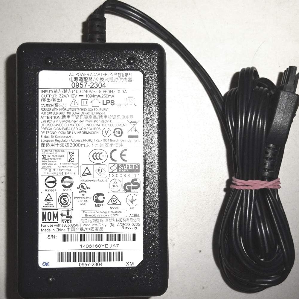 Amazon.com: Genuine 32V 1094mA Printer Power Supply 3-Pin w/PC AC ...