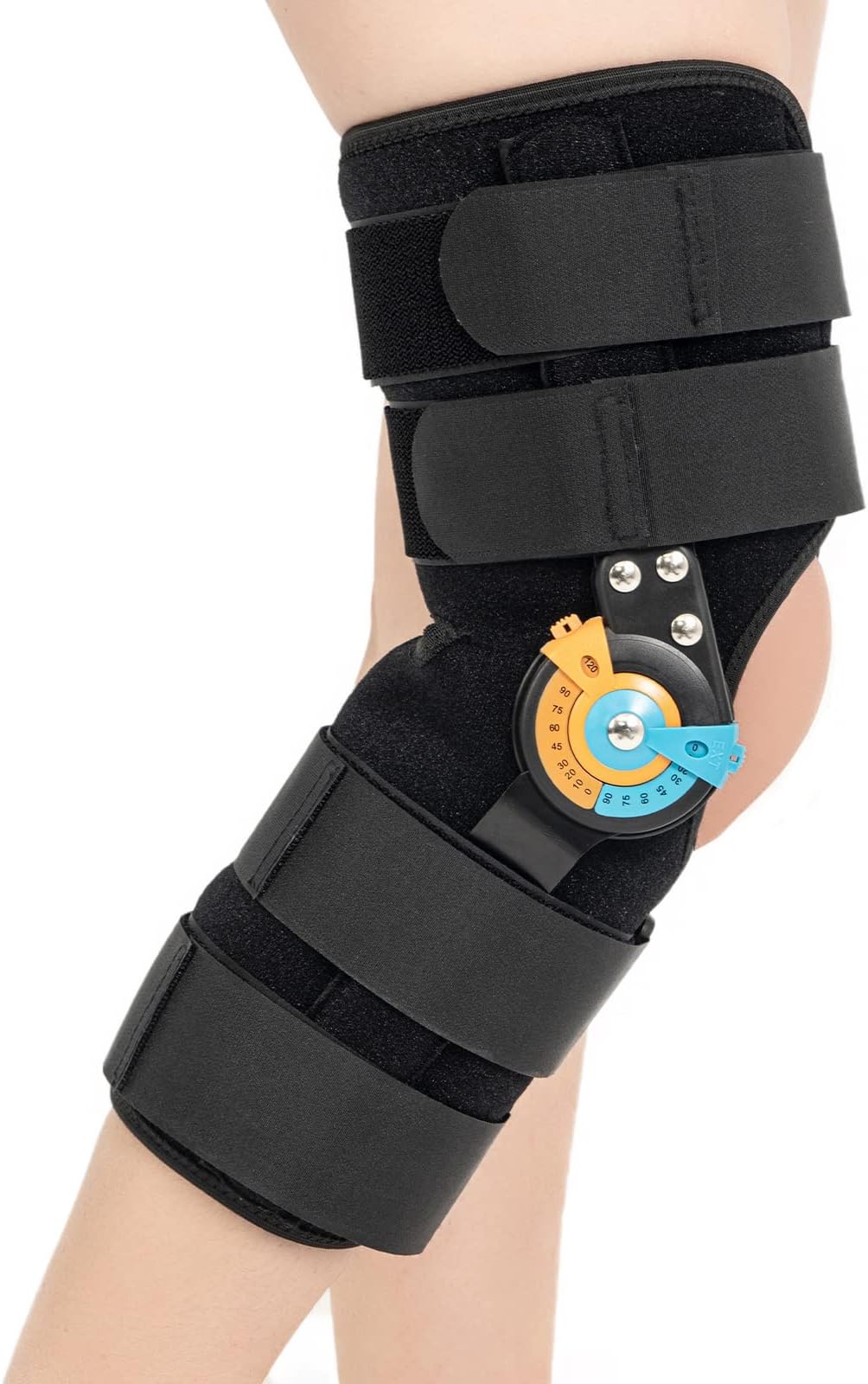 Hinged ROM Knee Brace Adjustable Knee Immobilizer Support for Knee Pain ...