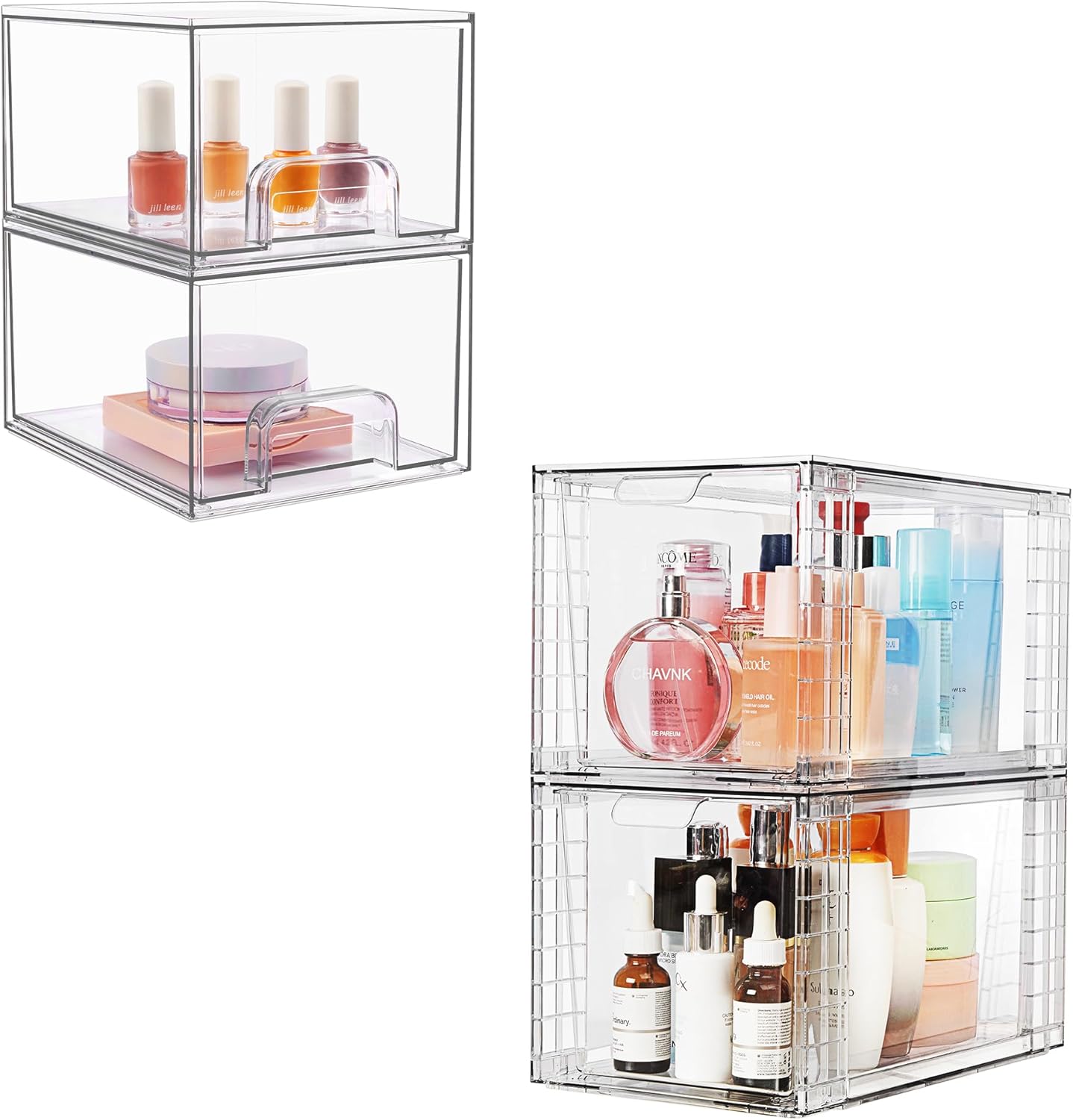 Amazon.com: Vtopmart 4 Pack Stackable Makeup Organizer Storage Drawers ...