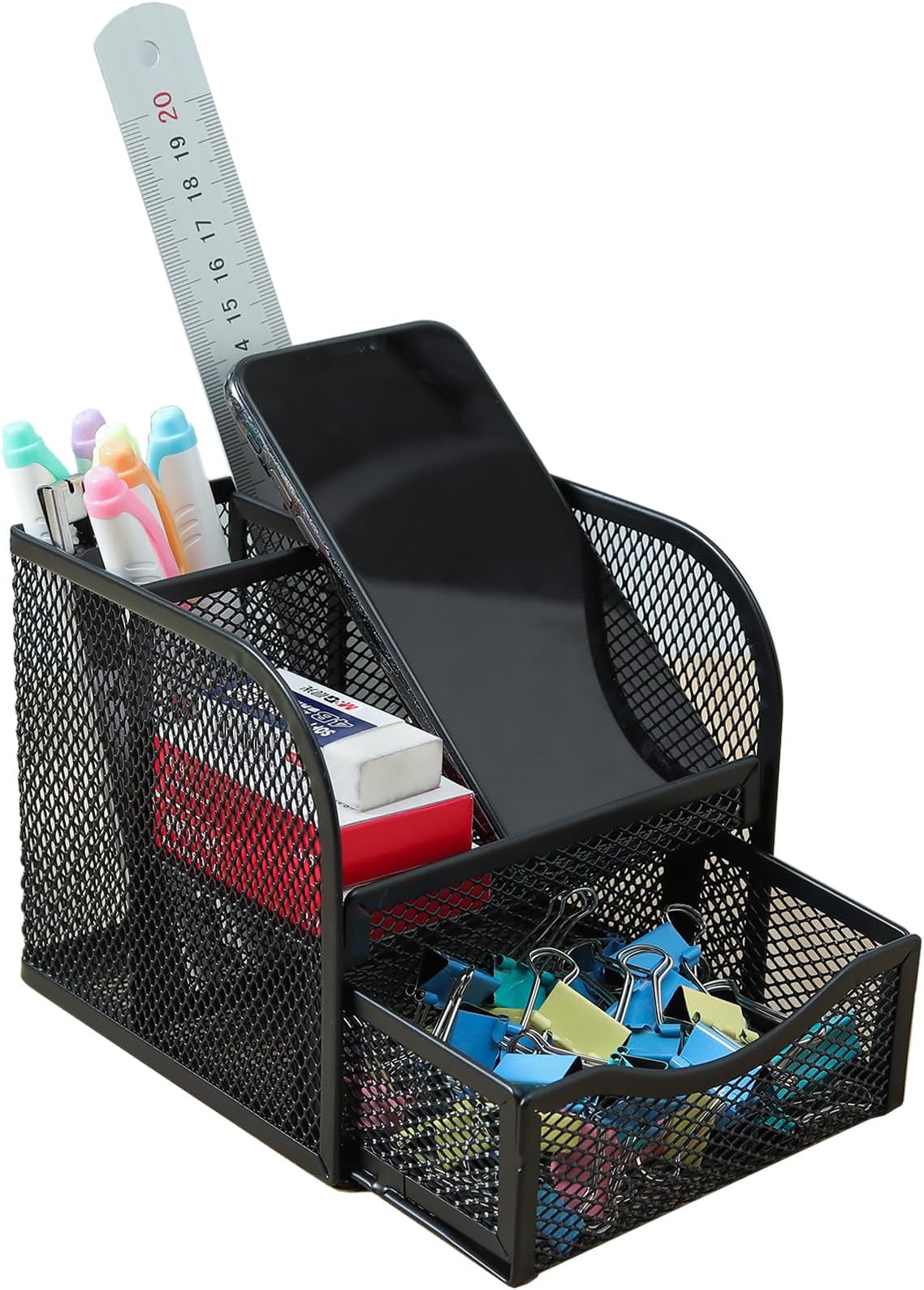 Amazon.com: JumblWare Bamboo Desk File Organizer .4 Slot Wood Mail ...