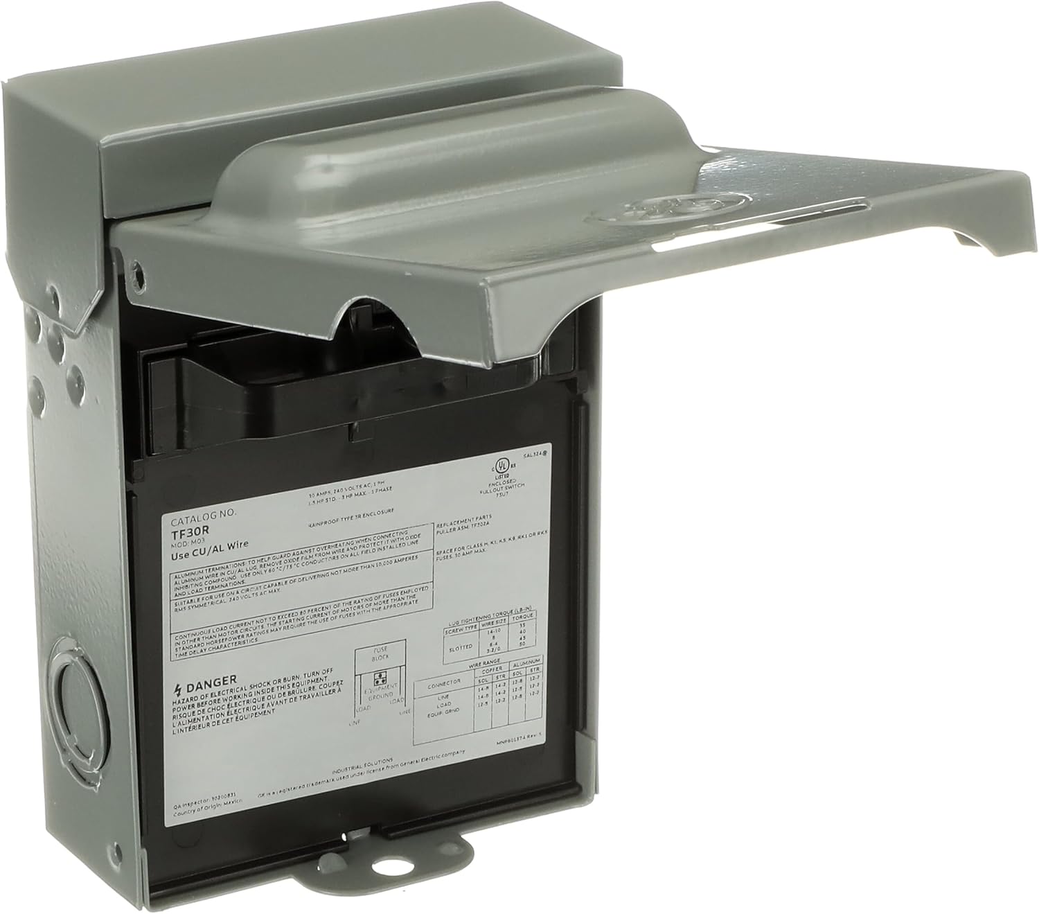 GE Disconnect A/C 30A FUSBL by - Industrial SY MfrPartNo TF30RCP ...