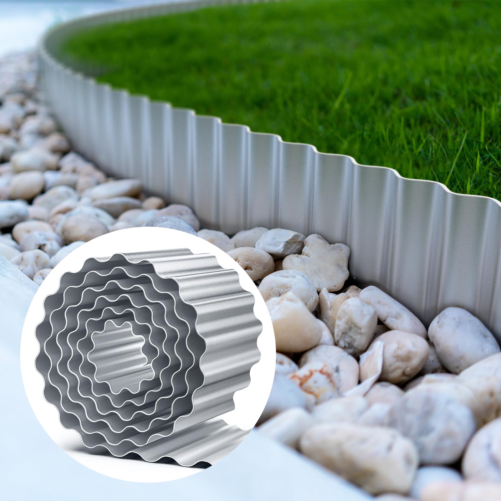 Snapklik.com : Corrugated Metal Garden Edging, 3" X50ft Landscape Edges ...