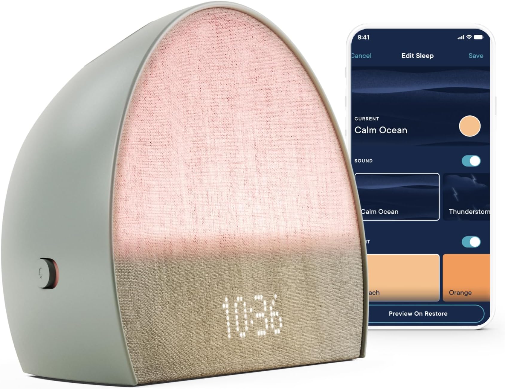 Amazon.com: Hatch Restore 2 Sunrise Alarm Clock, Sound Machine, Smart ...