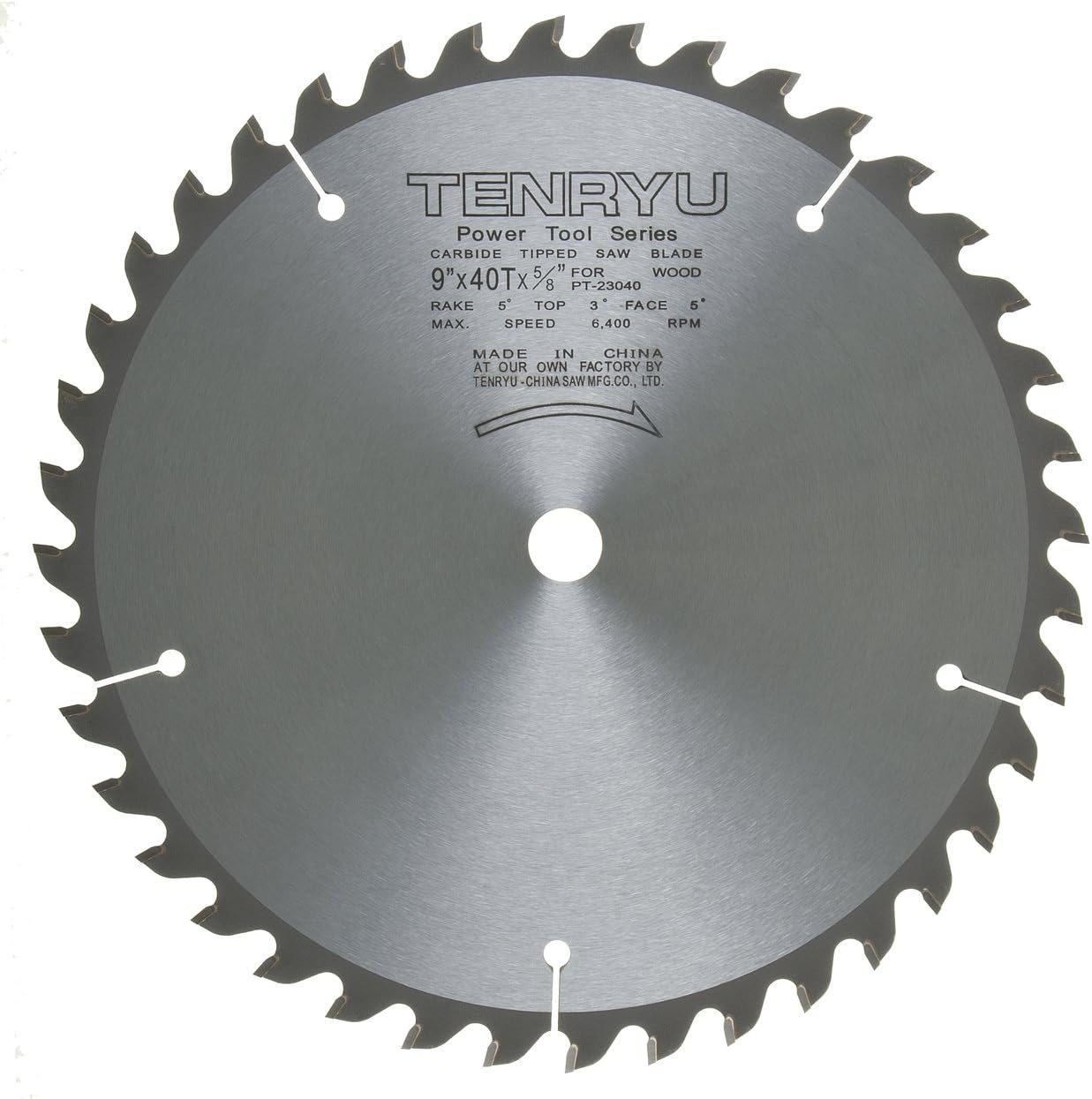 Tenryu PRF-23048CBN 9" Carbide Tipped Saw Blade ( 48 Tooth ATB Grind ...