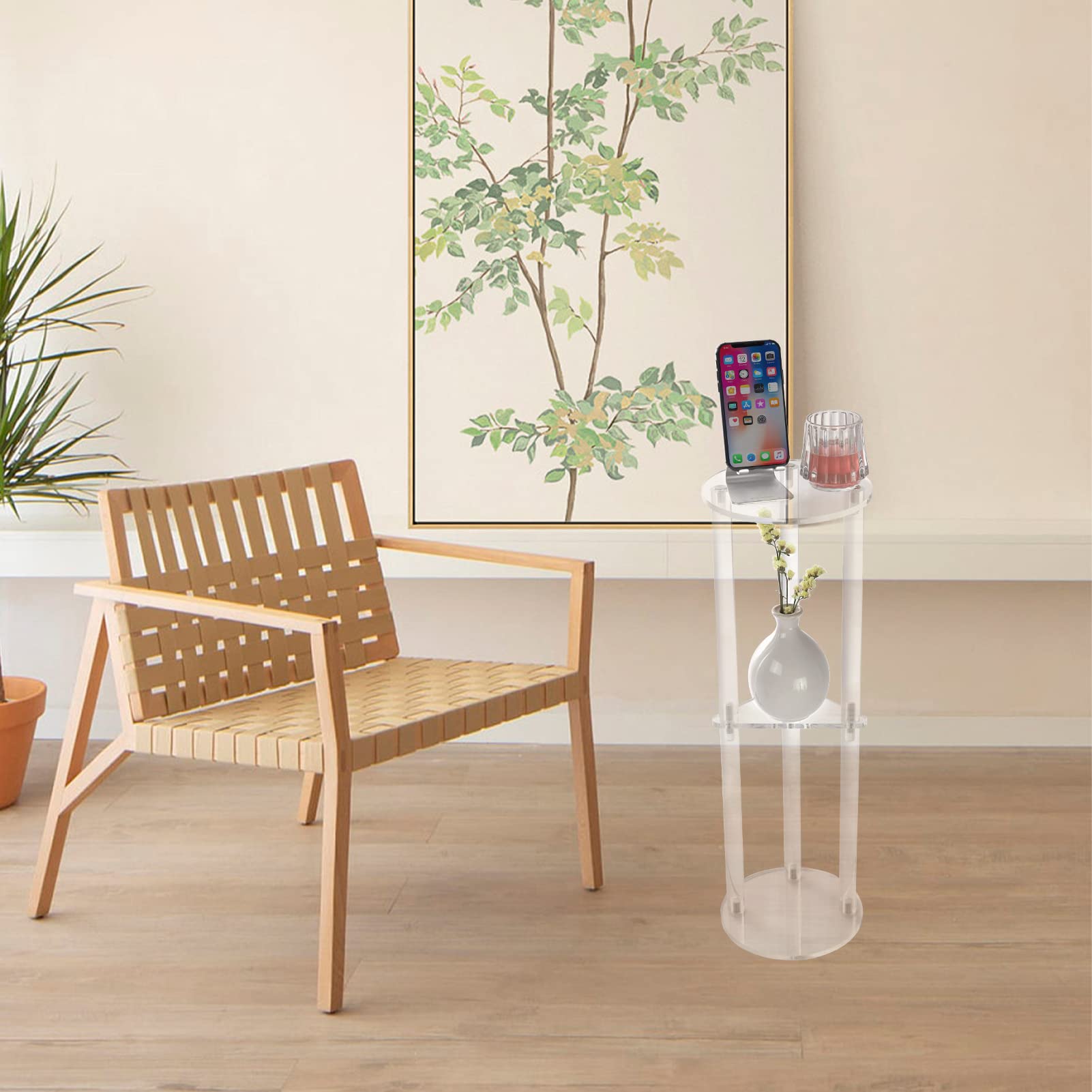 Snapklik.com : Clear Acrylic Drink Table, Small Round Side Table For ...