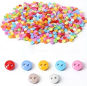 Amazon.com: 1000PCS Tiny Buttons, Mini Buttons for Crafts, 6mm Round 2 ...