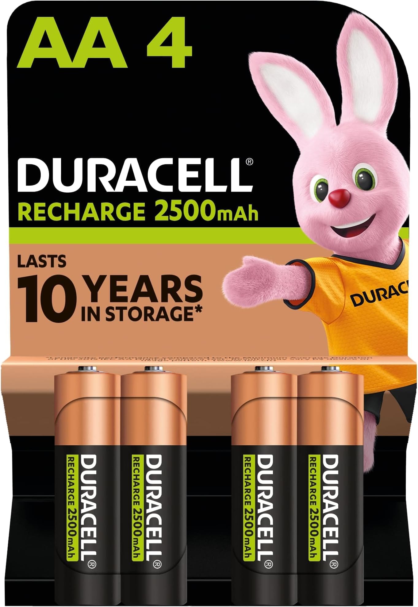 Duracell Batterie Ricaricabili AA (Confezione da 4), 2500 mAh NiMH, pre ...