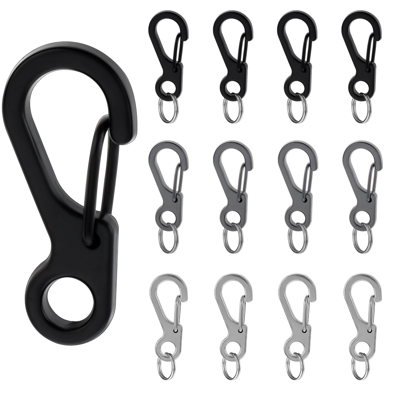 Amazon.com: Qianyu 12 Pack Small Carabiner Clip Metal Spring Snap ...
