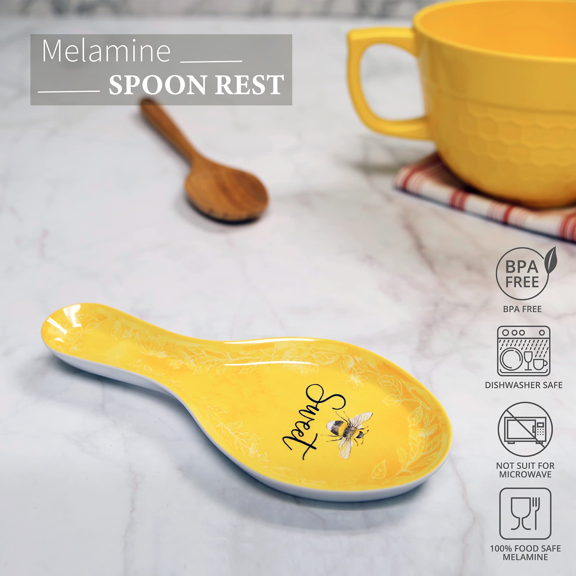 Snapklik.com : ware Sweet Bee Spoon Rest, Spoon Holder For Stove Top ...
