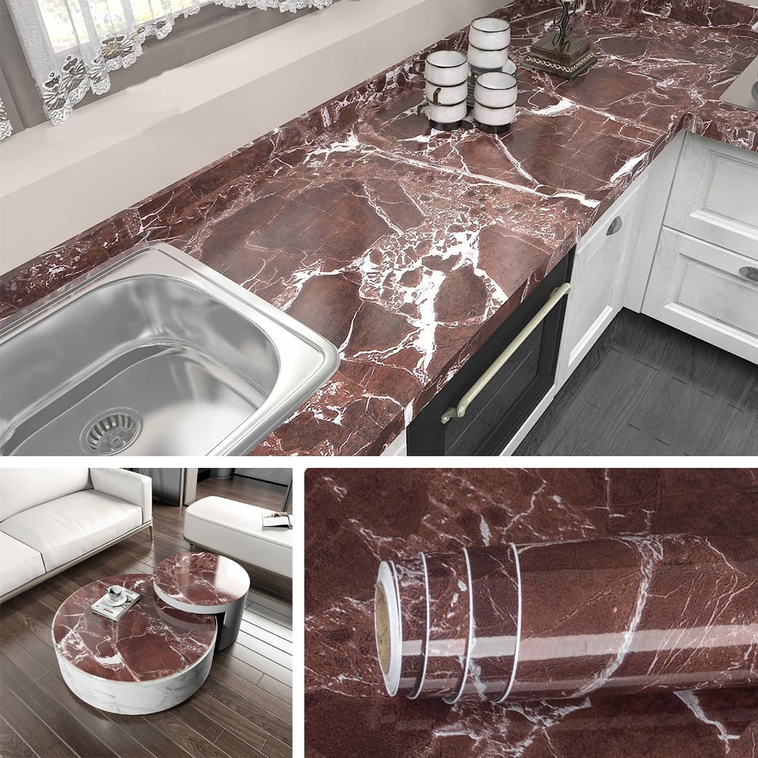 Wallcol Kitchen Wall Paper for Oil, Kitchen top Heat Resistance Sticker ...