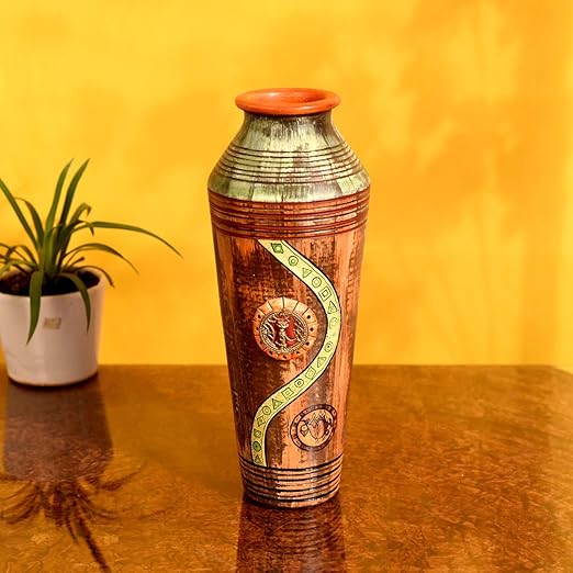 Buy Aakriti Art Creations Dhokra Terracotta Hand Painting Pot Vases for ...