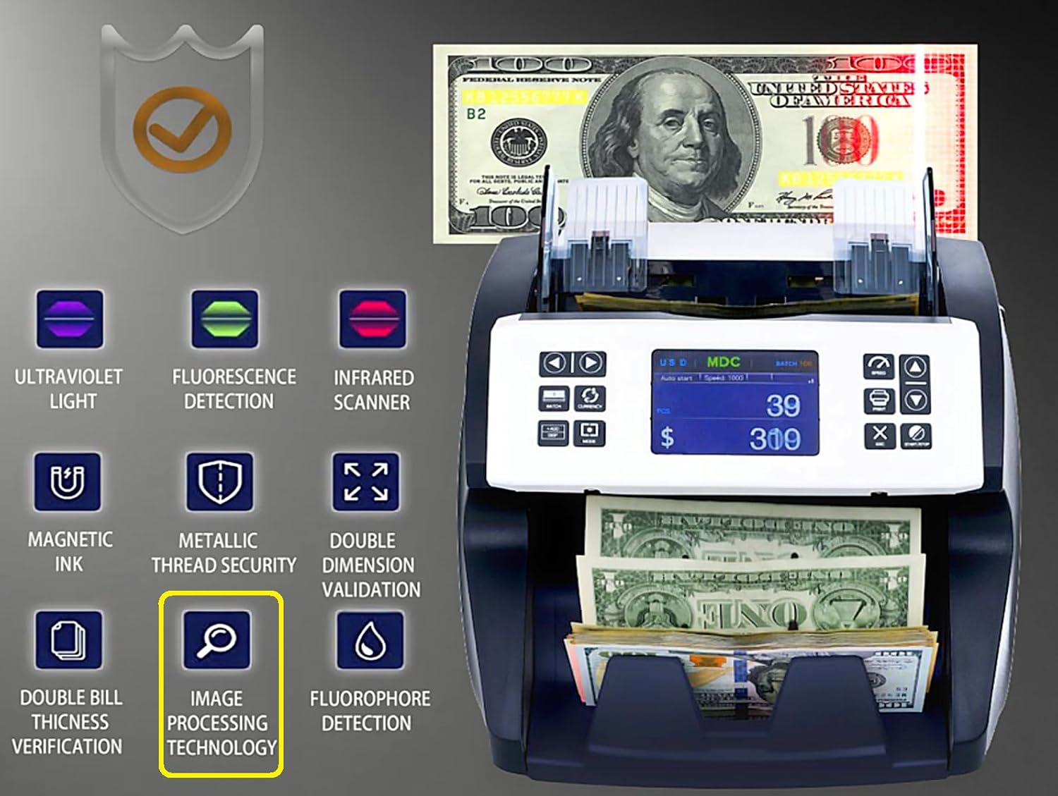 Adding Machine NUCOUN VS75 Money Counter Machine - Mixed Bill Sorter ...