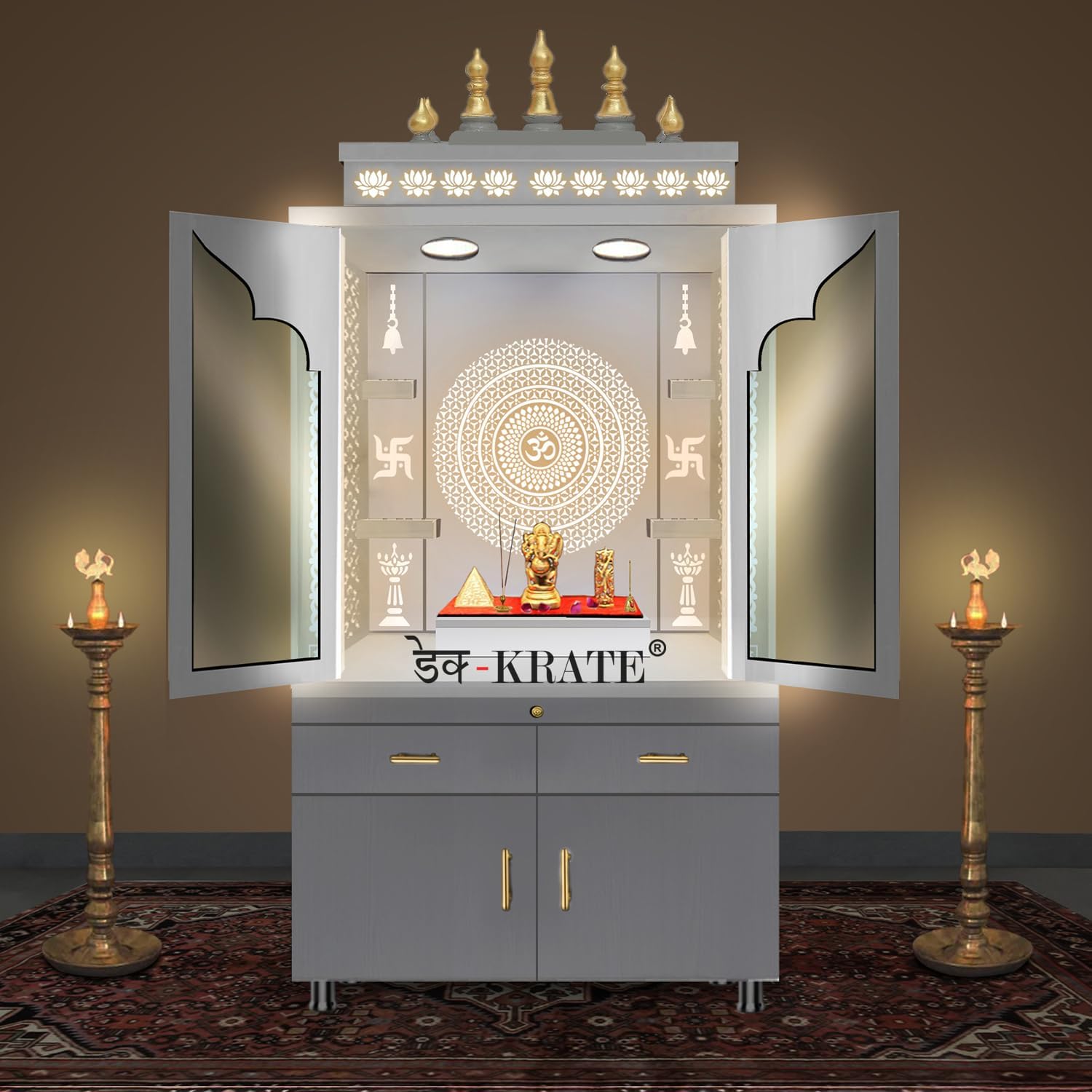 Wooden Acrylic Glass Door Temple Table Top White Australia | Ubuy