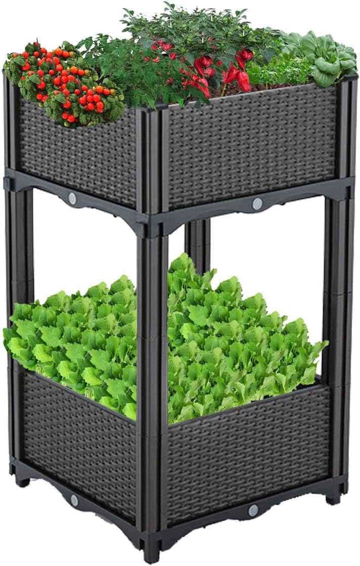 Amazon.com: MissHoney Self Watering Raised Garden Bed, Plastic Raised ...