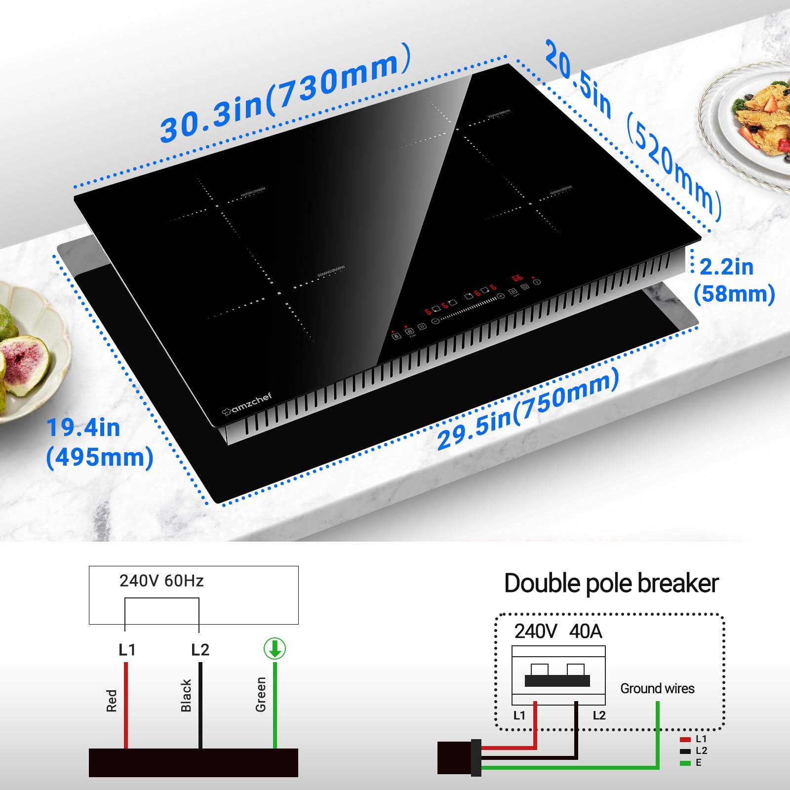 Snapklik.com : AMZCHEF Electric Cooktop 30 Inch