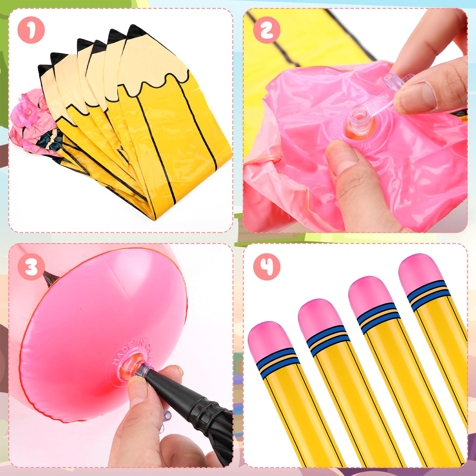 Snapklik.com : Blueweenly 12 Pcs Giant Large Inflatable Pencil Balloon ...