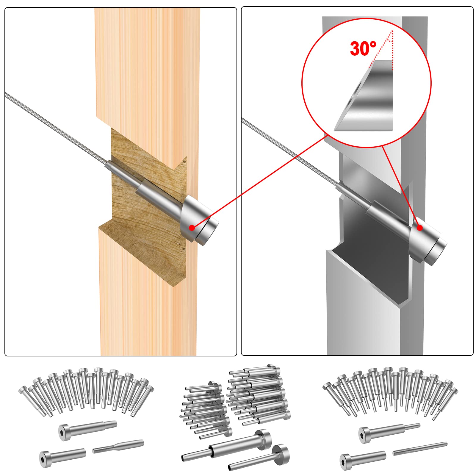 Snapklik.com : BLIKA 20 Pack 3/8" ID Angle Washers For Cable Railing ...
