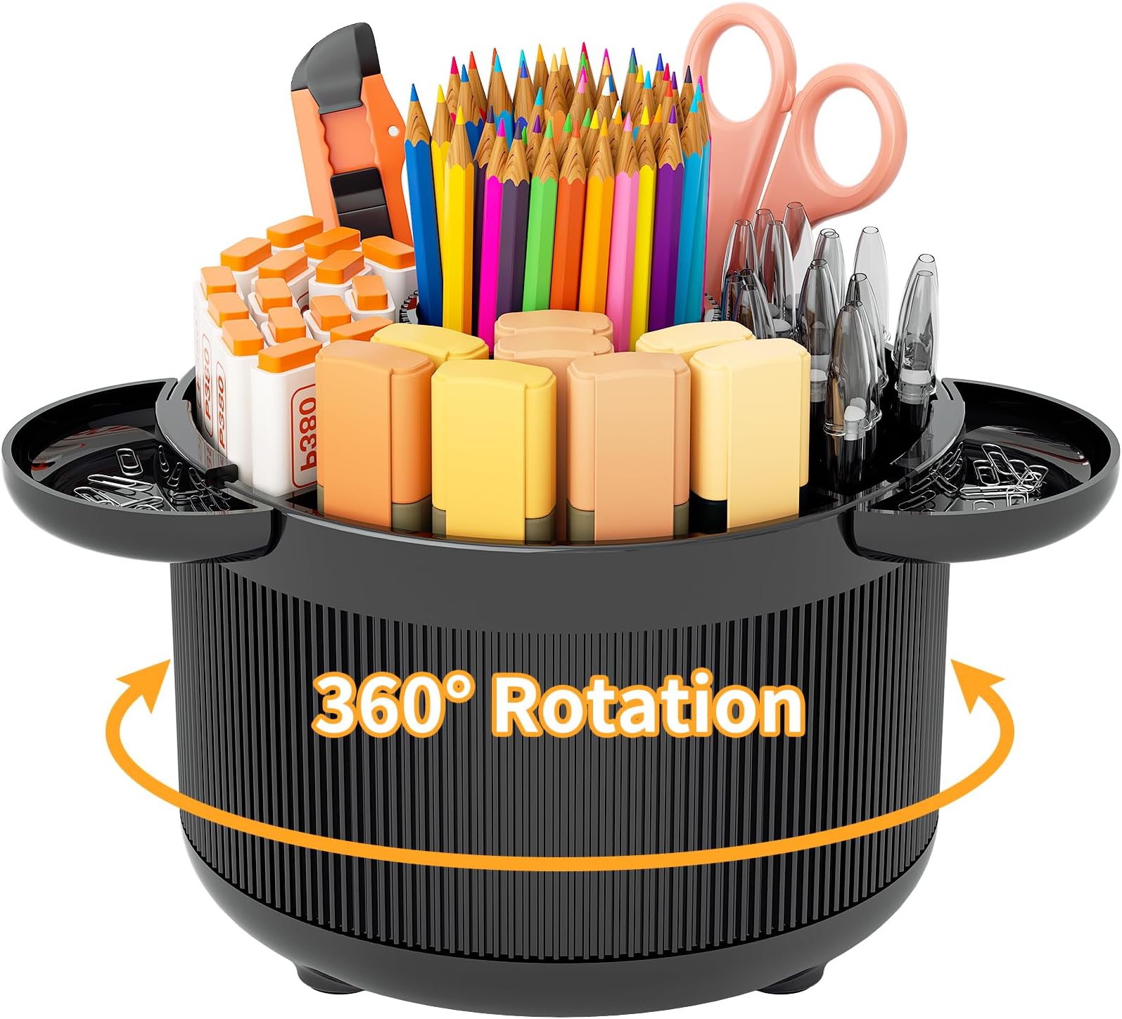 Amazon.com : Marbrasse Desk Organizer - 360-Degree Rotating Pen Holder ...