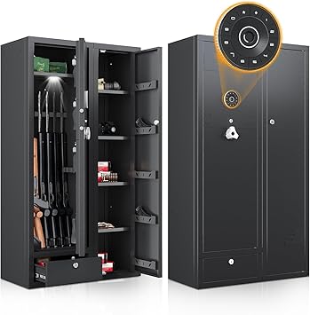 KAER Large Gun Safes for Home - Rifle, Pistol & Shotgun Cabinet with ...