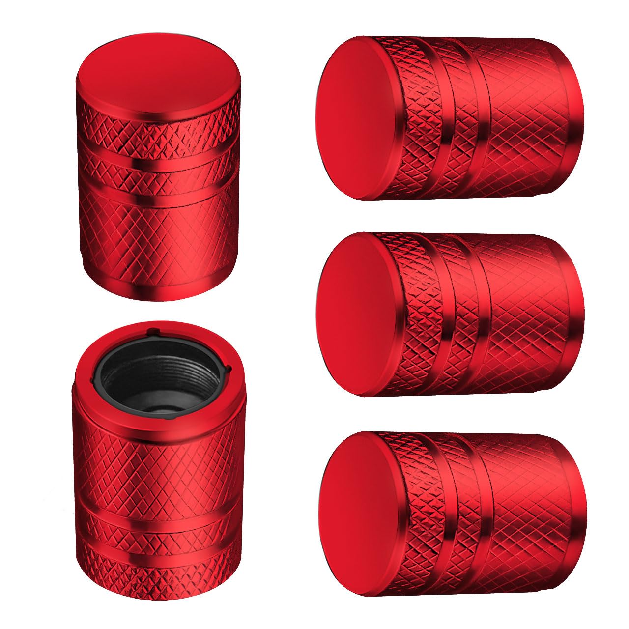 Amazon.com: BAURATTI Tire Valve Stem Caps - (5 Pack) Metal Air Caps ...