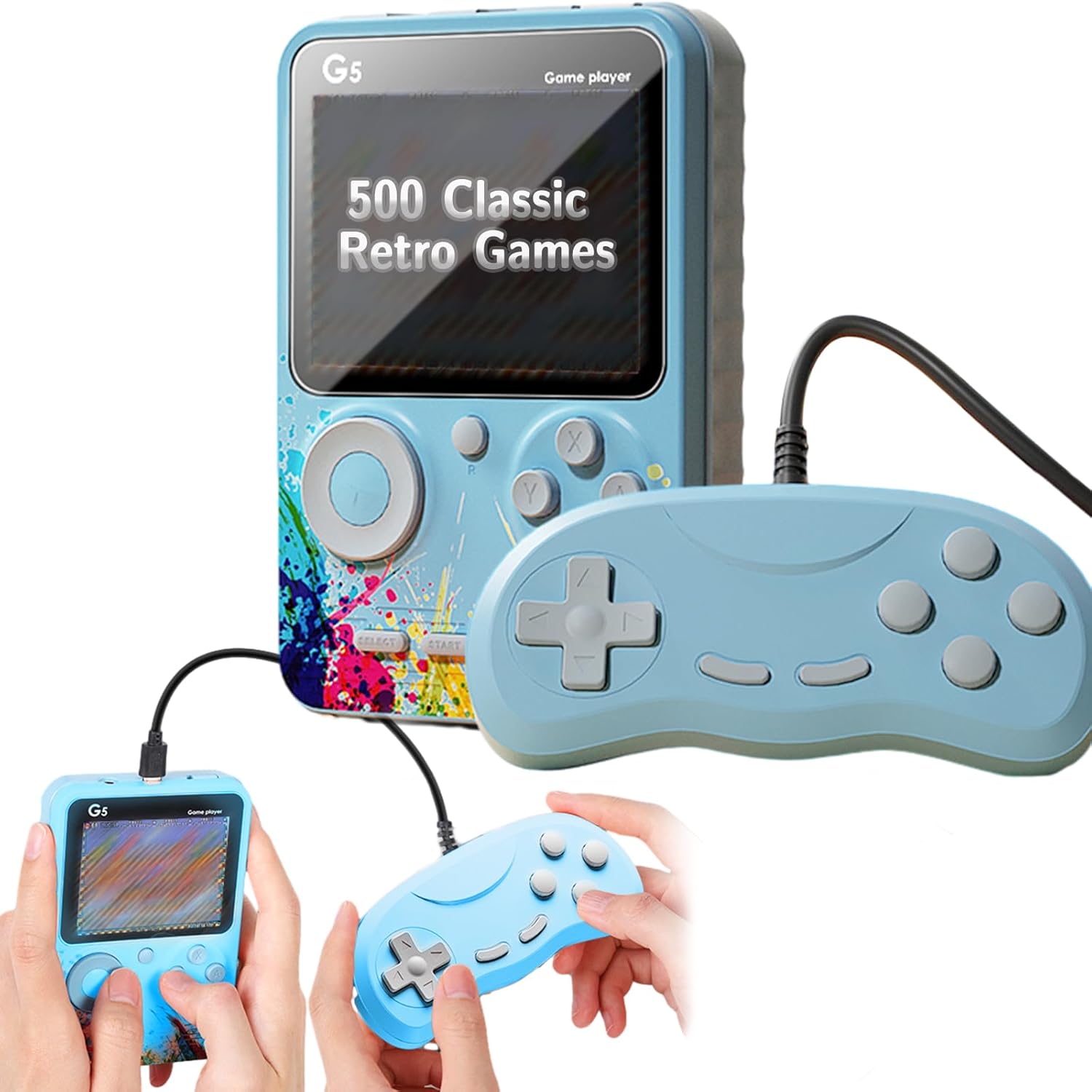 Amazon.com: SAMIQU Rechargeable Retro Handheld Game Console - Retro ...