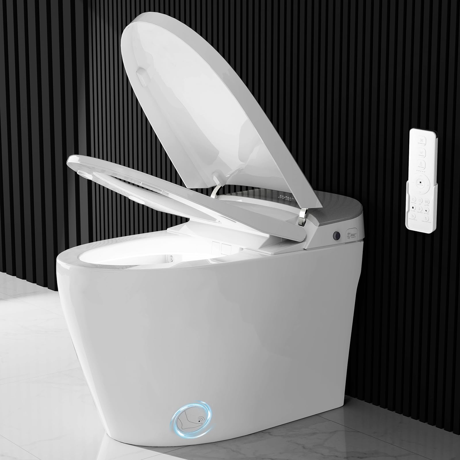 Smart Toilet with Bidet Built in, Auto Open & Close, Foot Sensing Bidet ...