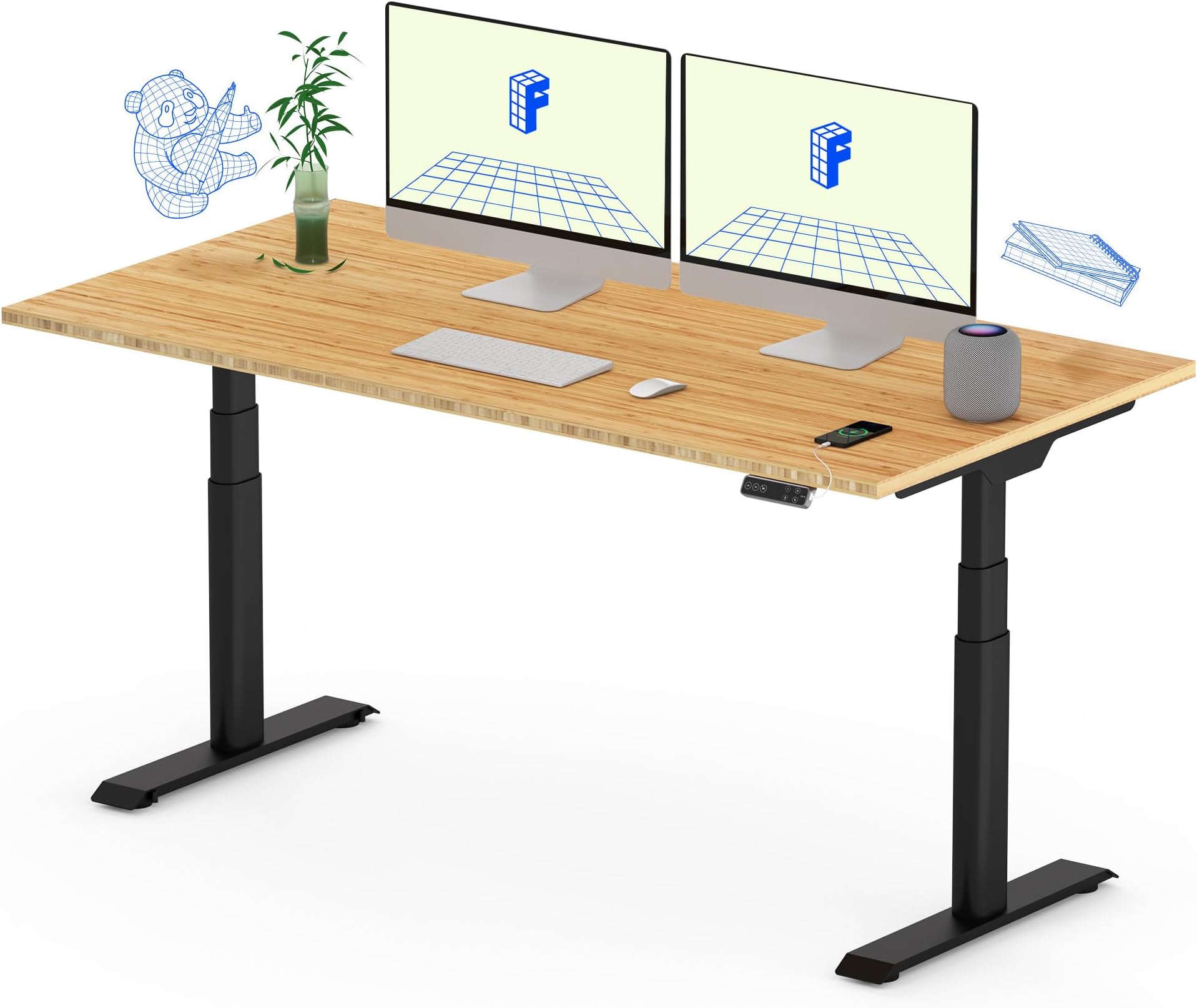 Amazon.com: FLEXISPOT E6 Essential Standing Desk 3 Stages Dual Motor ...