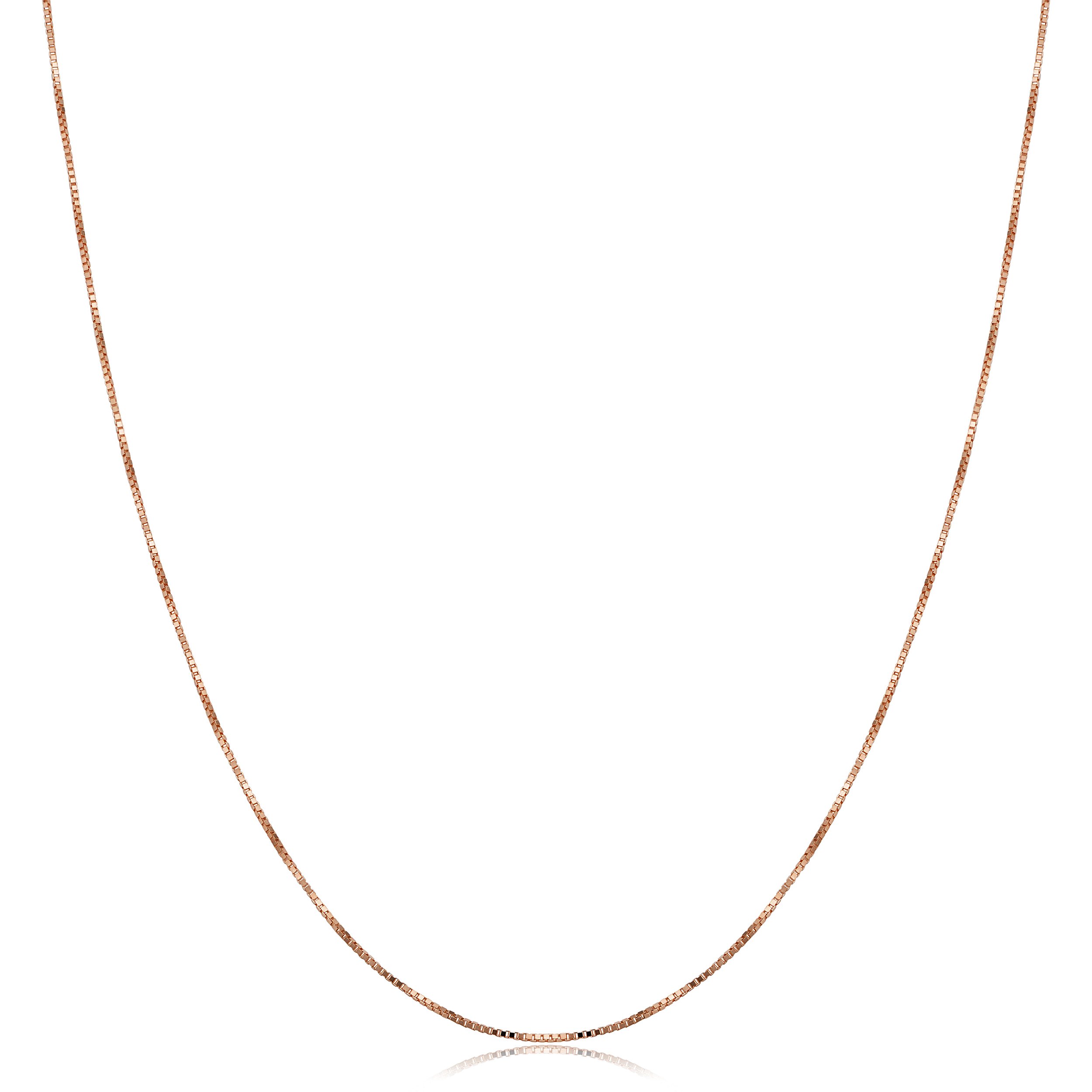 Amazon.com: Kooljewelry Solid 14k Rose Gold Venetian Box Chain Necklace ...
