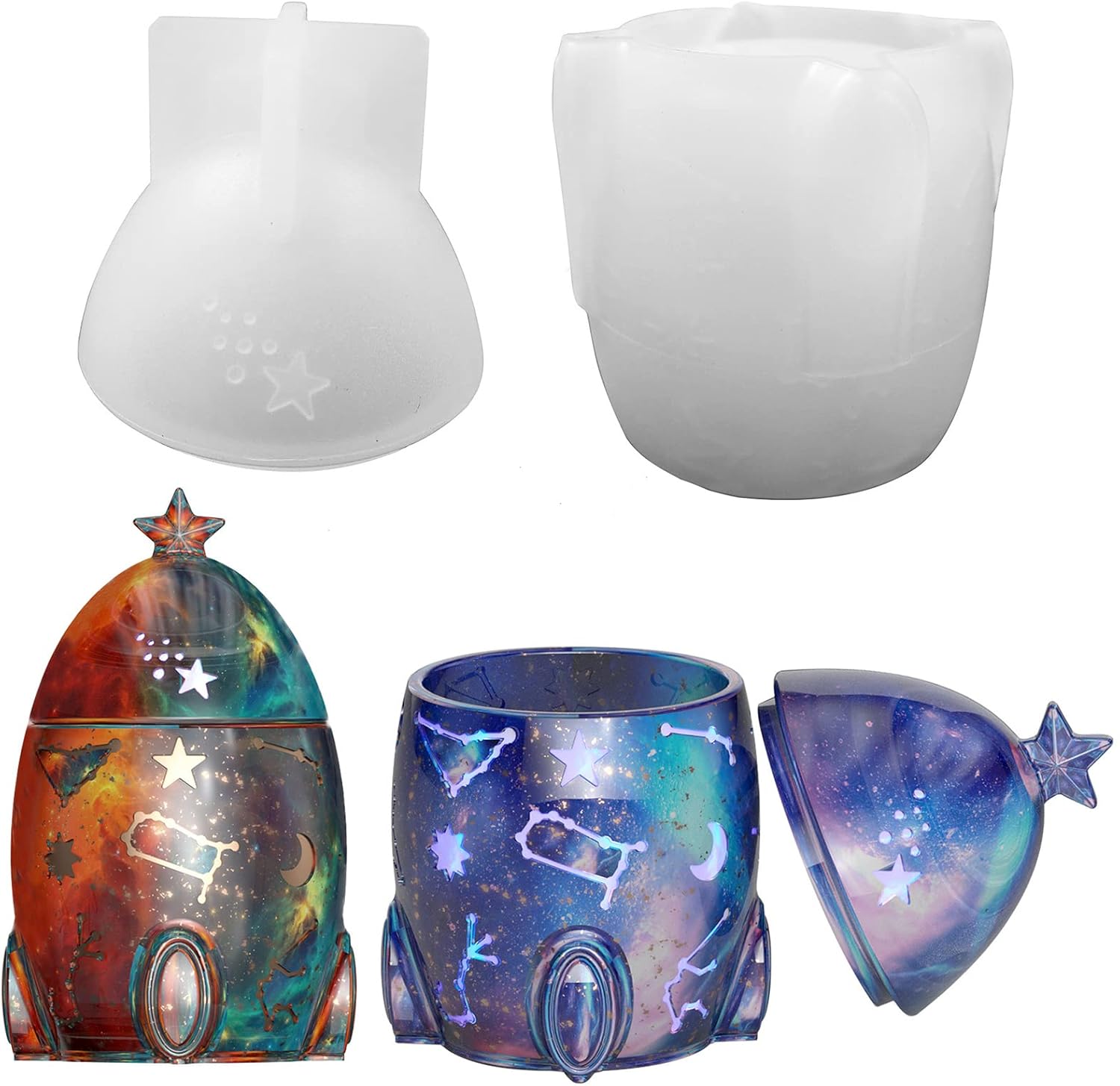 Amazon.com: Star Rocket jar Resin Mold Silicone, epoxy Resin jar Mold ...